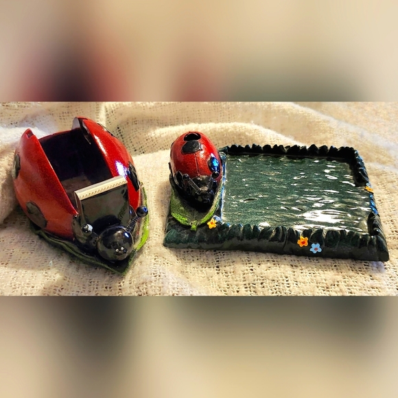 Office | Vintage Ladybug Ceramic Desk Set | Poshmark